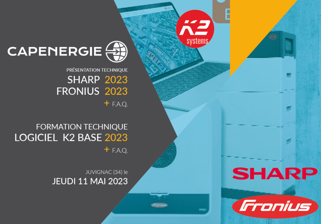 Formation professionnelle logiciel k2 Systems et présentation technique Fronius & Sharp le 11 mai